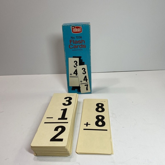 Toys | Vintage Vertical Subtraction Flashcardspack Of 10 11 Addition ...